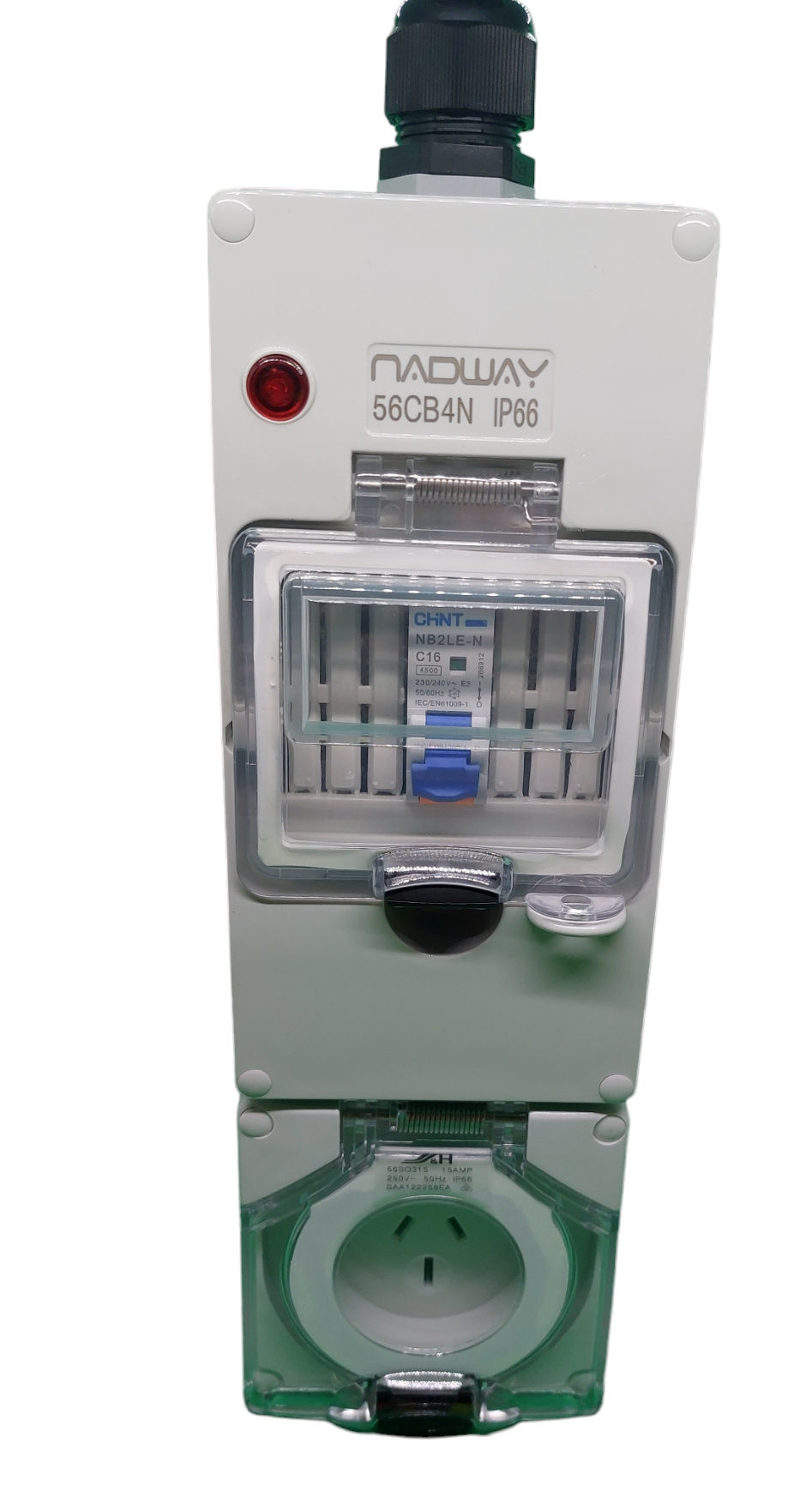 3 Phase to single-phase adaptor - 32A to 1x15A Outlet.