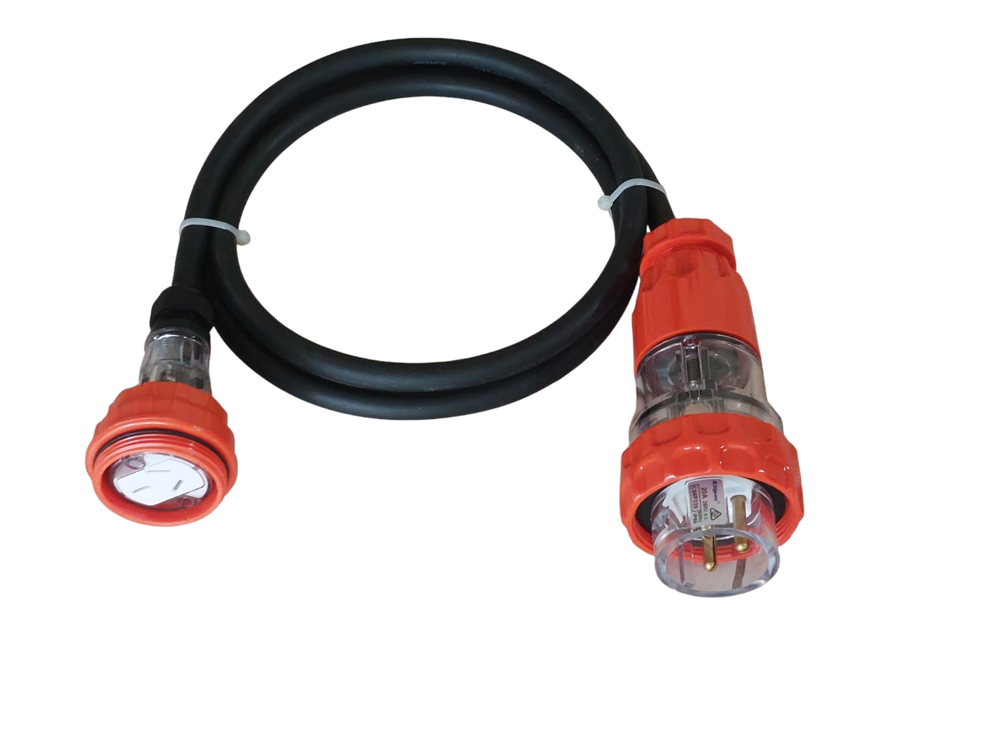 20 Amp 240V Round Pin Plug to Flat Socket Adapter