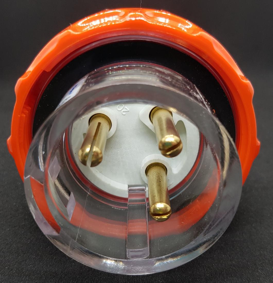 3 Pin 20 A Australian Standard IP56 Industrial Plug (Round Pins)