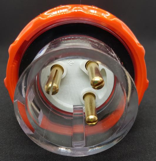 3 Pin 20 A Australian Standard IP56 Industrial Plug (Round Pins)