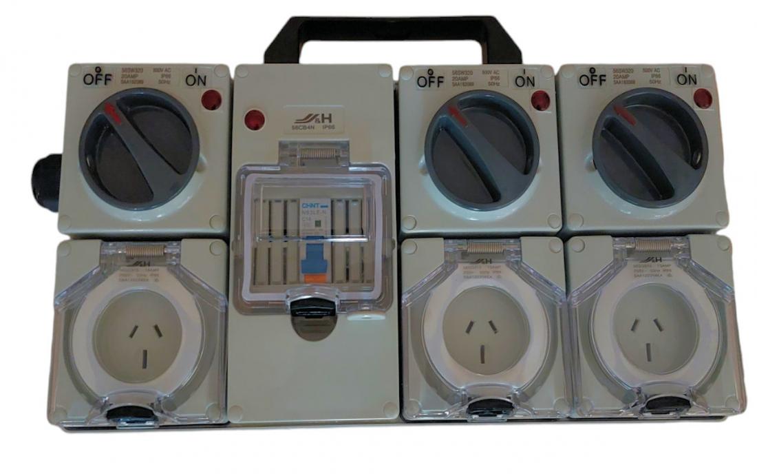 Industrial Power board - 10A, RCBO Protected with 3 Individually ...