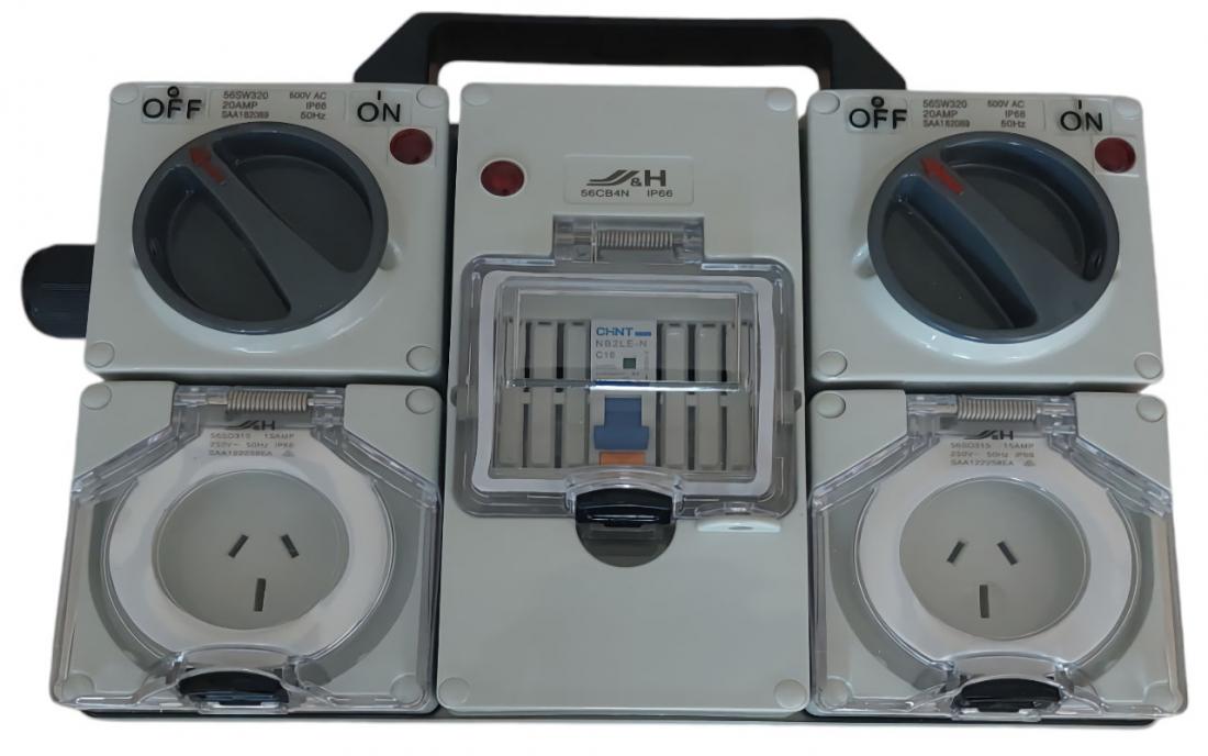 Industrial Power board - 20A, RCBO Protected with 2 Individually ...